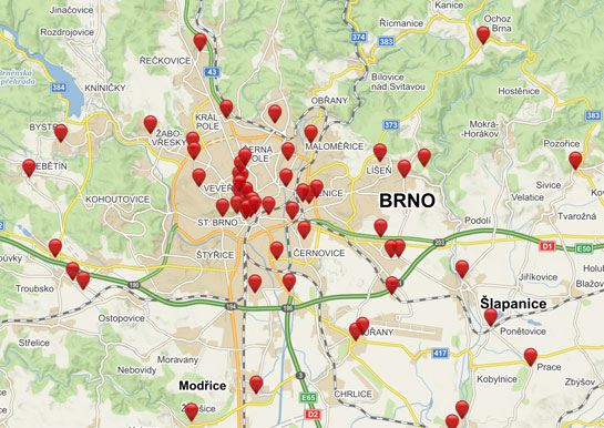 Noc kostelů - Mapa Noci kostelů
